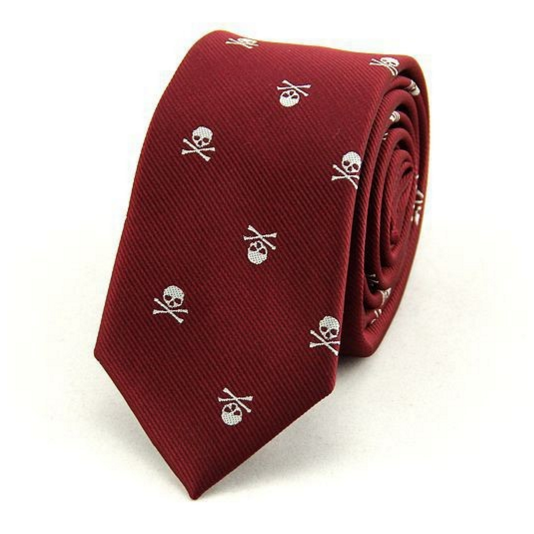 Men Tie with Skulls & Bones – Zapps Clothing